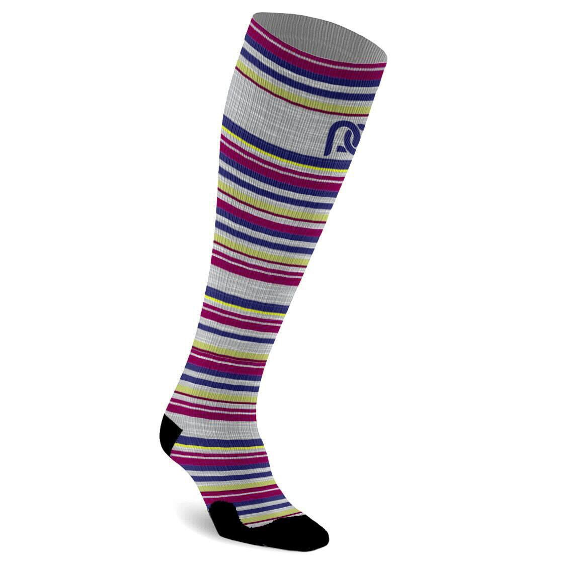 Bamboo Wool Cool Tone Multi Stripe Socks 15-20 mmHg Mens & Womens ...
