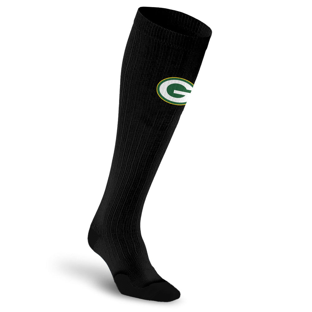 Officially Licensed NFL Black Compression Socks, Green Bay Packers ...