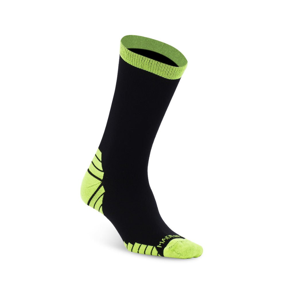 Black & Green Mid-Calf Run Crew Sock | PRO Compression