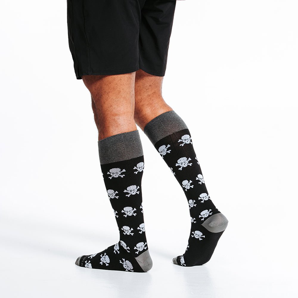 Stylish Compression Dress Socks for Work & Travel, Skulls Pattern ...