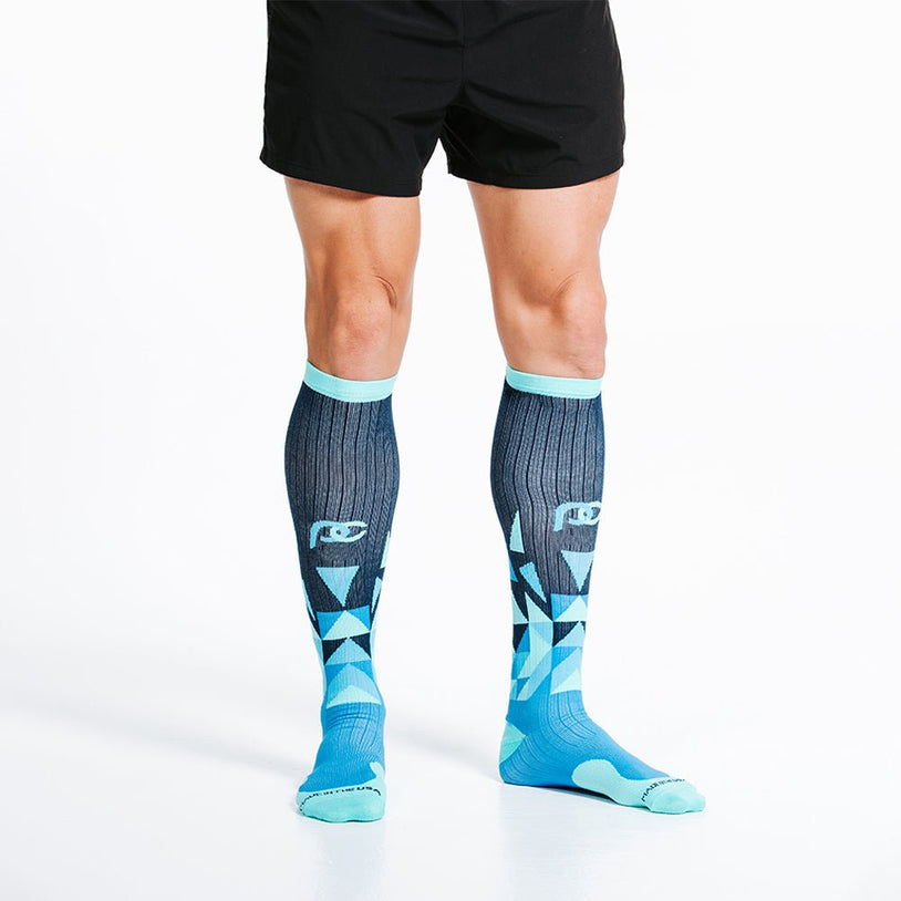 Marathon Compression Socks in Blue Vertex | PRO Compression